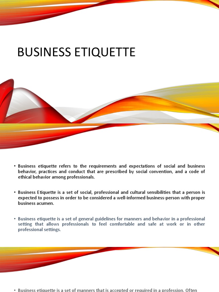 7 Business Etiquette' | PDF | Etiquette