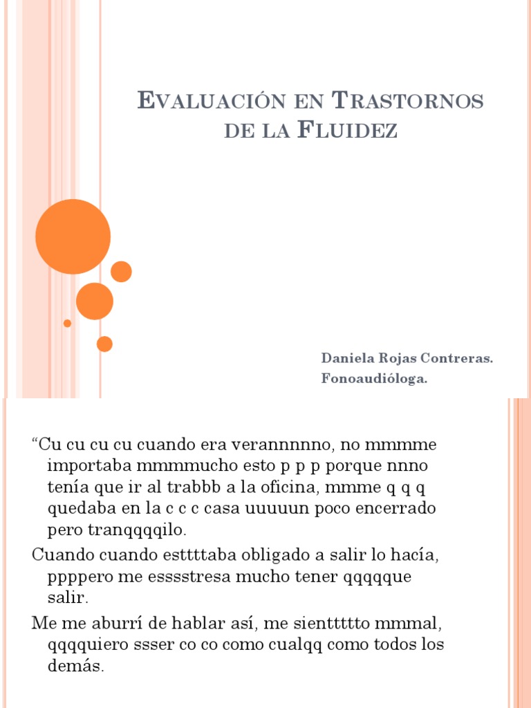 Evaluaci N en Trastornos de La Fluidez | PDF | Tartamudeo | Trastorno mental