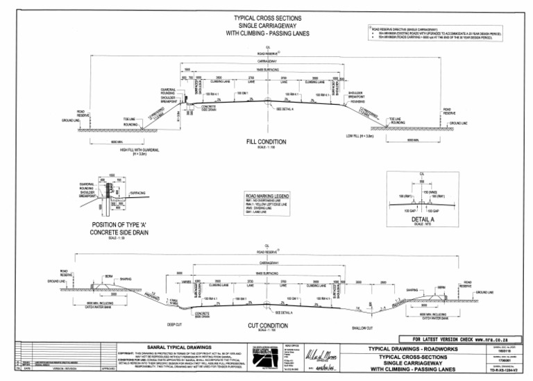 TD R XS 1204 V2 Typical Cross Sections Single Carriageway With Climbing ...