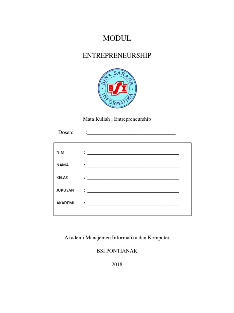 Modul Entrepreneurship | PDF
