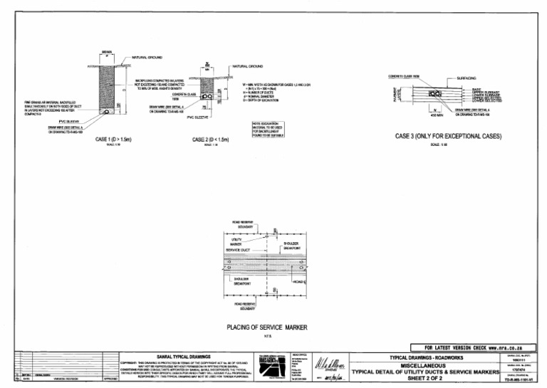 TD R MS 1101 Typical Detail of Utility Ducts Service Markers Sheet 2 of ...
