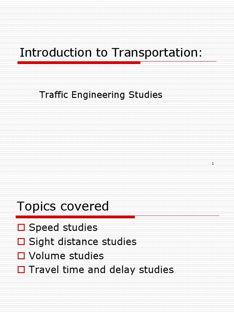 Chapter 4 Traffic Engineering Studies | PDF | Sample Size Determination ...