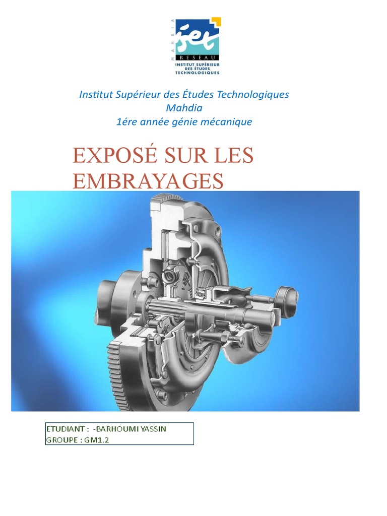 Expose Sur Les Embrayages Yassin | PDF | Embrayage | Biens manufacturés