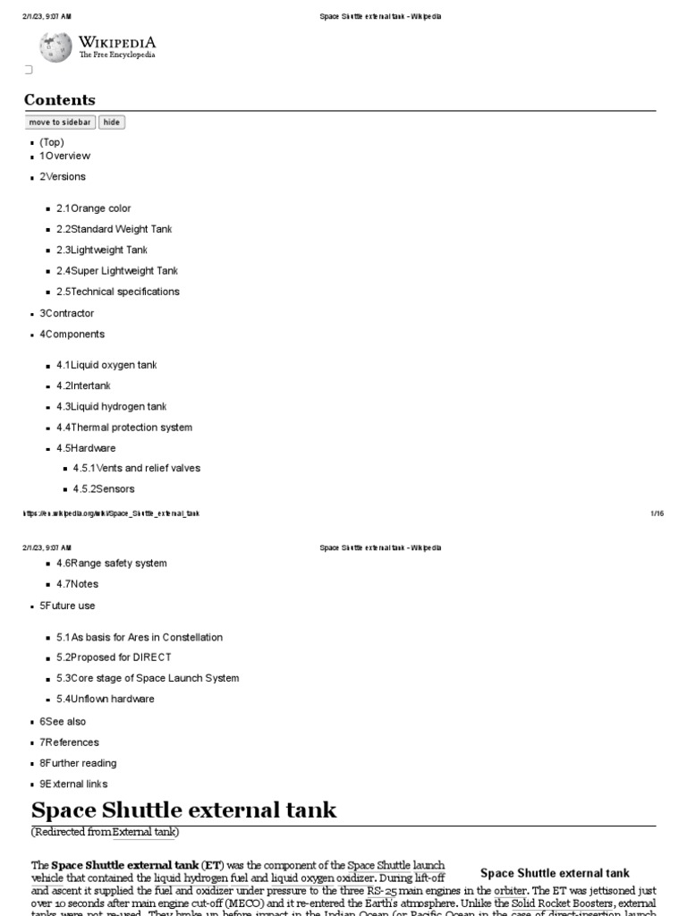 Space Shuttle External Tank Overview | PDF | Space Shuttle External ...