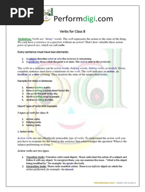 Verb Mood Types Examples Worksheet Pdf Performdigi What Are Verb Forms