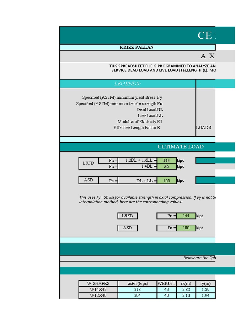 Axial Compression Members | PDF | Strength Of Materials | Deformation ...