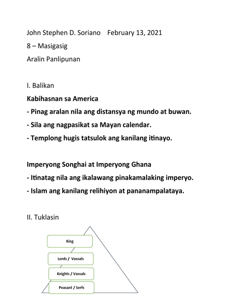 Aralin Panlipunan Q2W5 - John Stephen D. Soriano | PDF