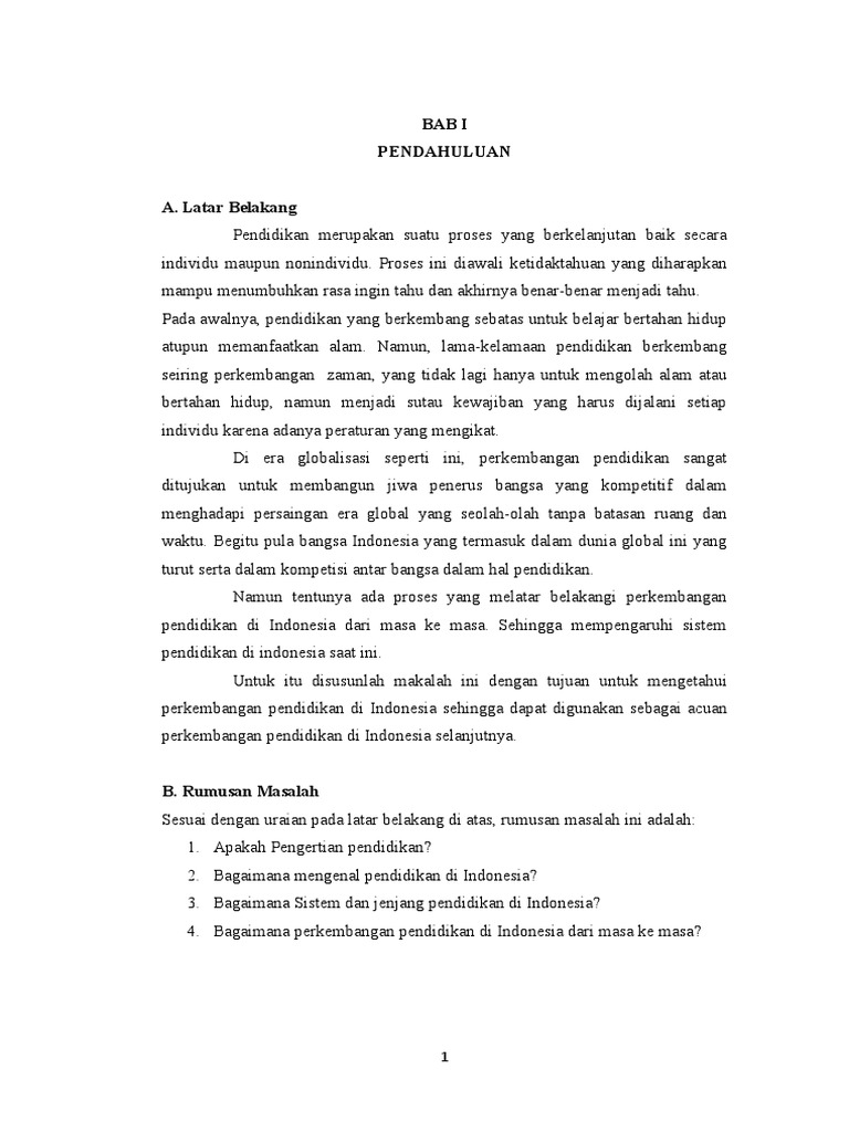 Perkembangan Pendidikan Di Indonesia | PDF