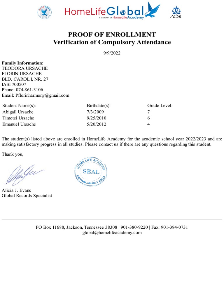 Proof of Enrollment-2 | PDF | Wellness