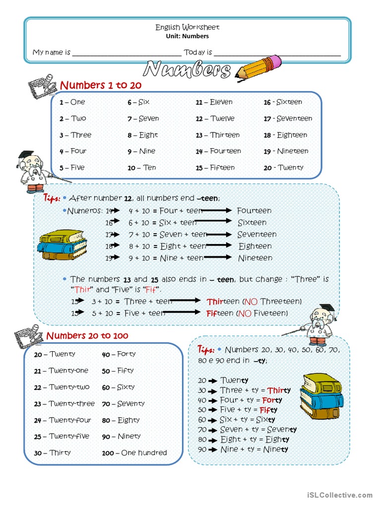 Numbers 20 to 100 Worksheet | PDF