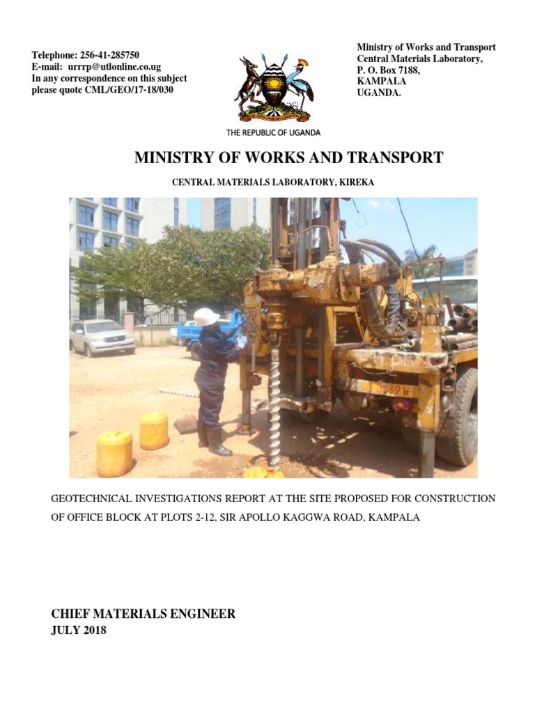 Geotechnical Investigation Report for Sirapo | PDF | Chemistry | Civil ...