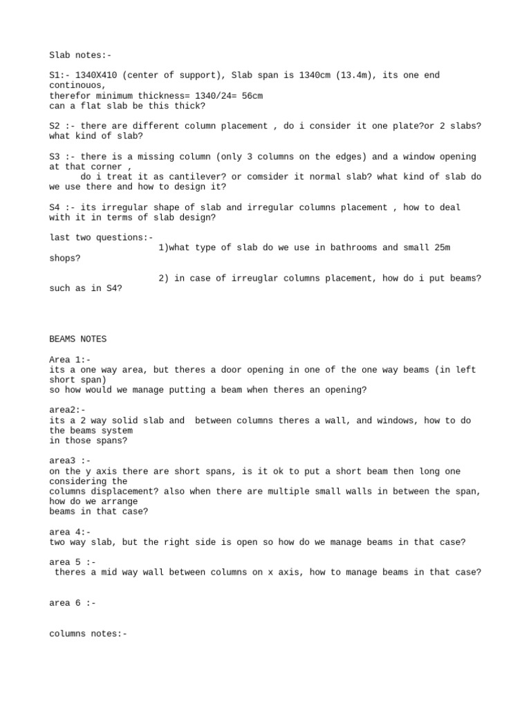 Design Considerations for Slabs and Beams in Irregular Structures | PDF