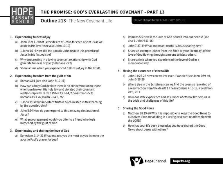 HOPE676 Hope Sabbath School Outlines 2021 Q2 13 | PDF | Eternal Life ...