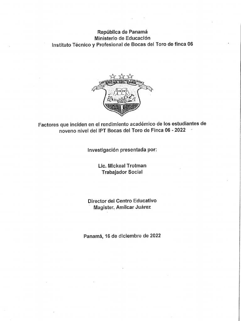 Factores Que Inciden en El Rendimiento Academico 2022 | PDF