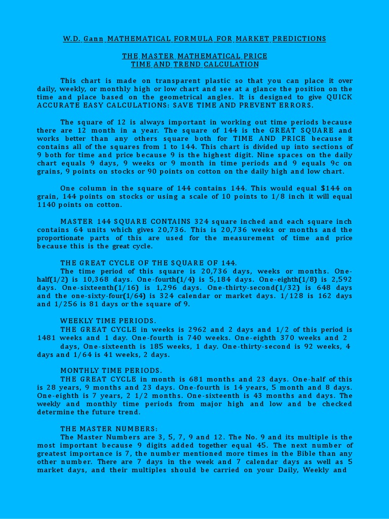 1953 Mathematical Formula For Market Predictions | Download Free PDF ...