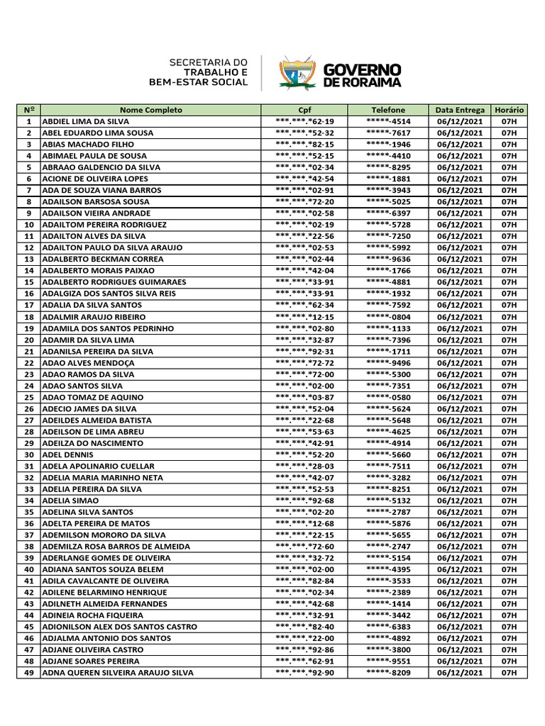 Lista de Entrega | PDF | Brasil