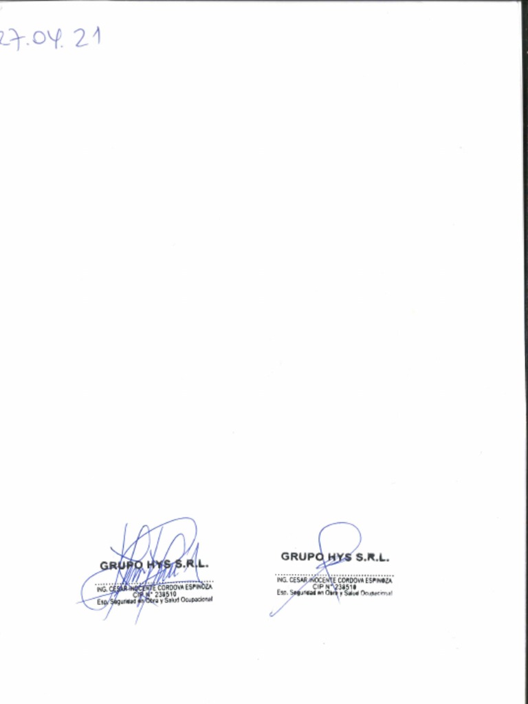 Firmas Con Sello Cesar Cordova Espinoza Hys | PDF