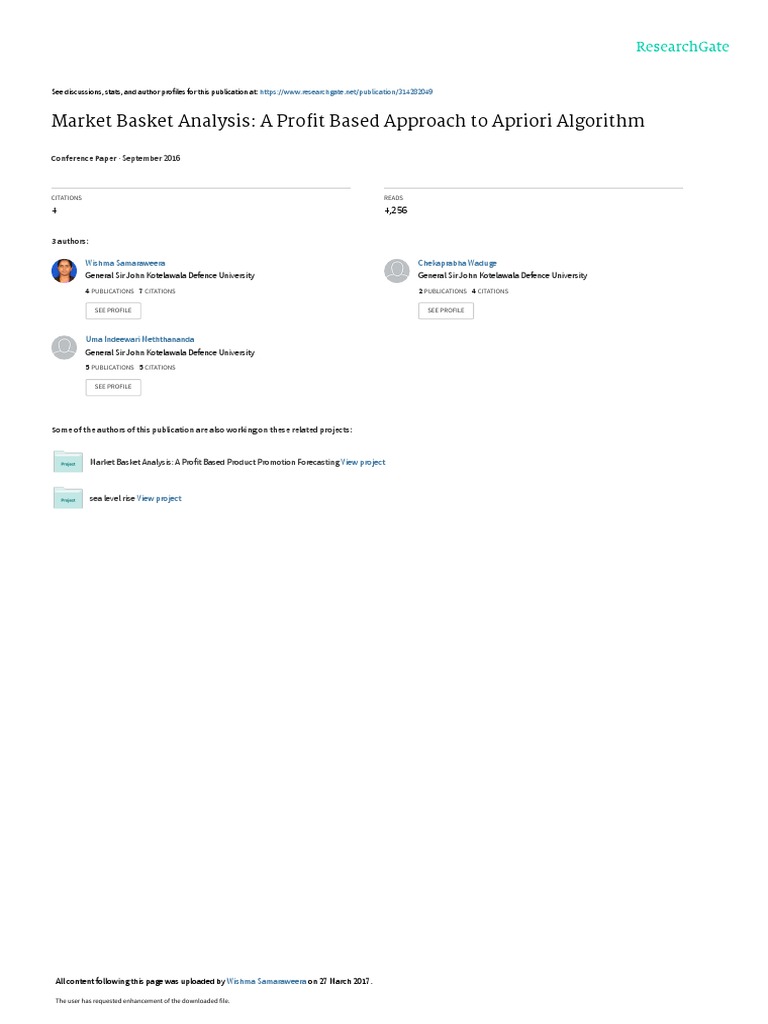 Market Basket Analysis AProfit Based Approachto Apriori Algorithm | PDF ... Market Basket Analysis AProfit Based Approachto Apriori Algorithm | PDF ...