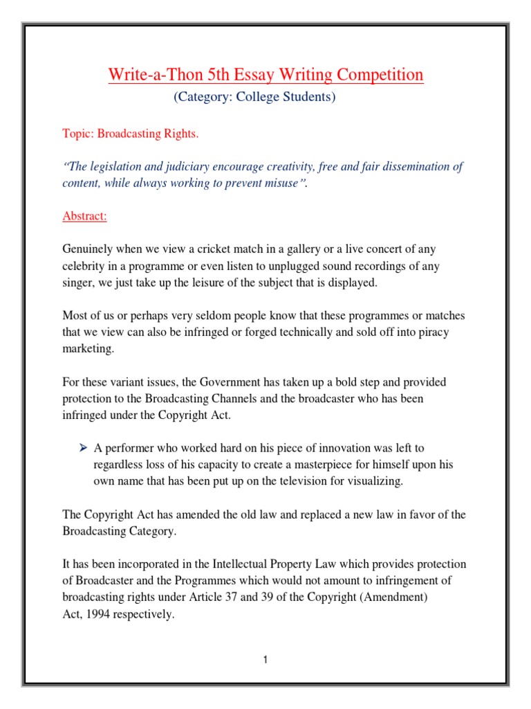 Broadcasting Rights by Laxmi Prasad | PDF | Copyright Infringement ...