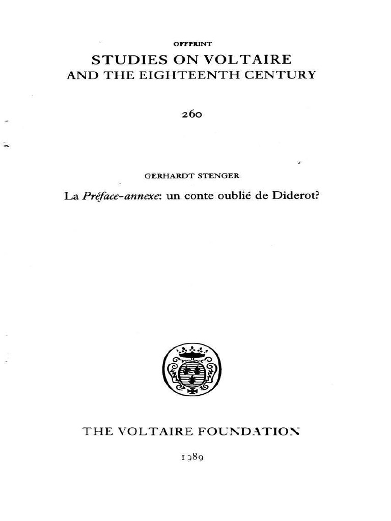 La Préface-Annexe, Un Conte Oublié de Diderot | PDF