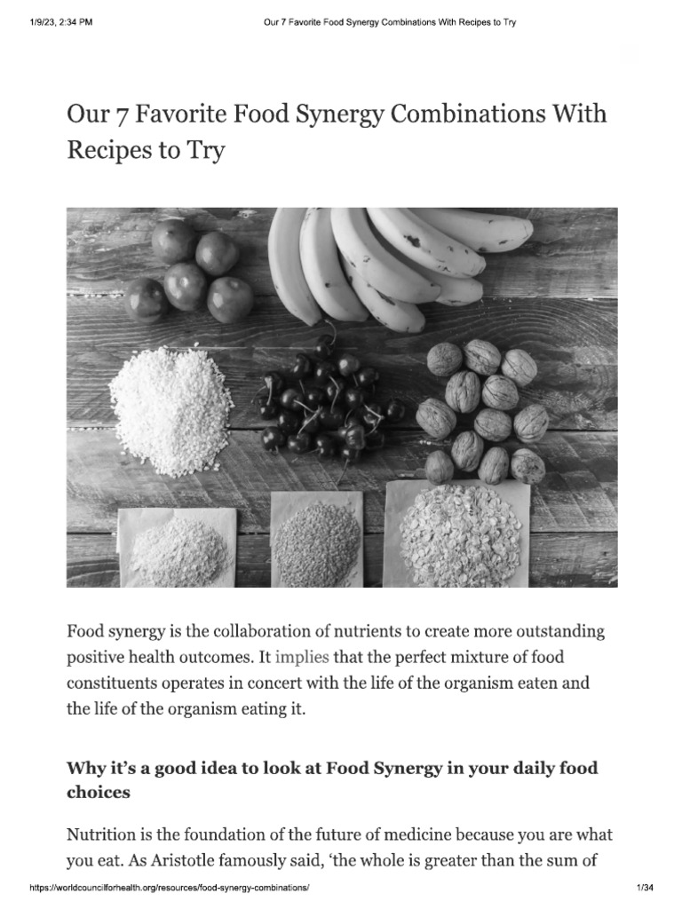 World Council For Health - Our 7 Favourite Food Synergy Combinations ...