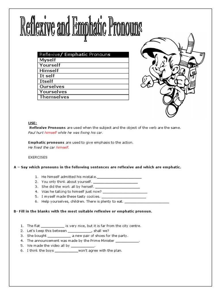 Reflexive and Emphatic Pronouns | PDF