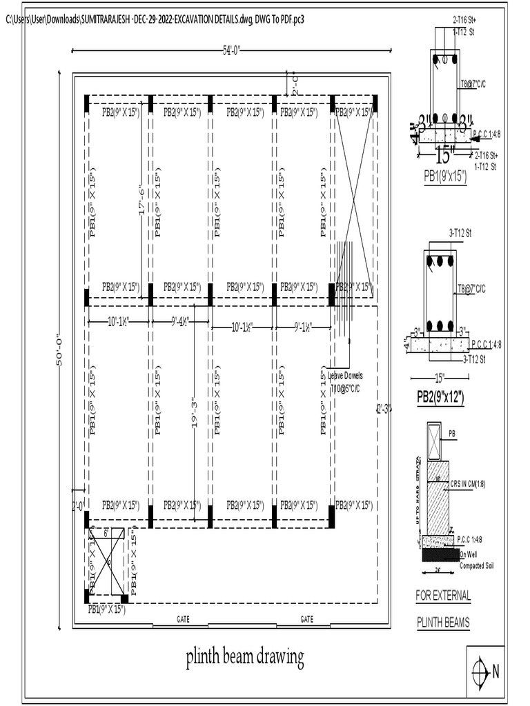 Plinth Beam Drawing | PDF