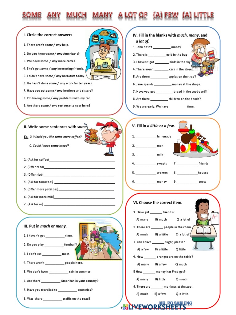 Grammar Practice Worksheet: Countable and Uncountable Nouns, Articles ...