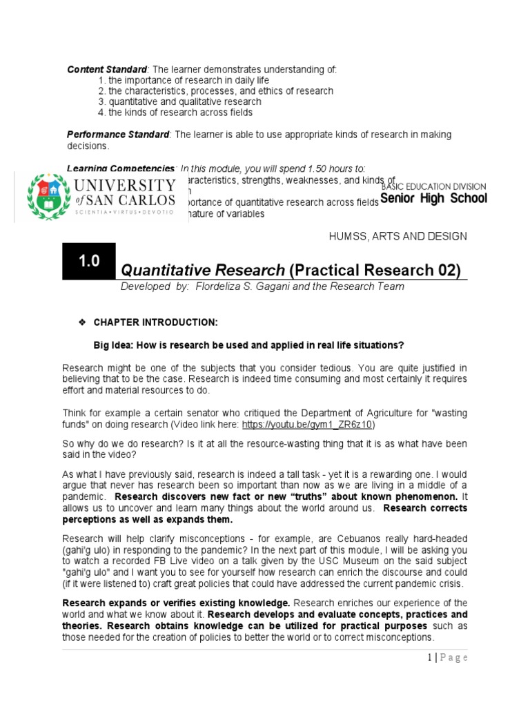 RES-02 - Module-1 The-Nature-and-Inquiry-of-Research.2021 | PDF | Level ...