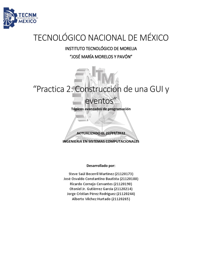 Creación de GUI en Java: Práctica 2 | PDF | Programación | Programa de computadora