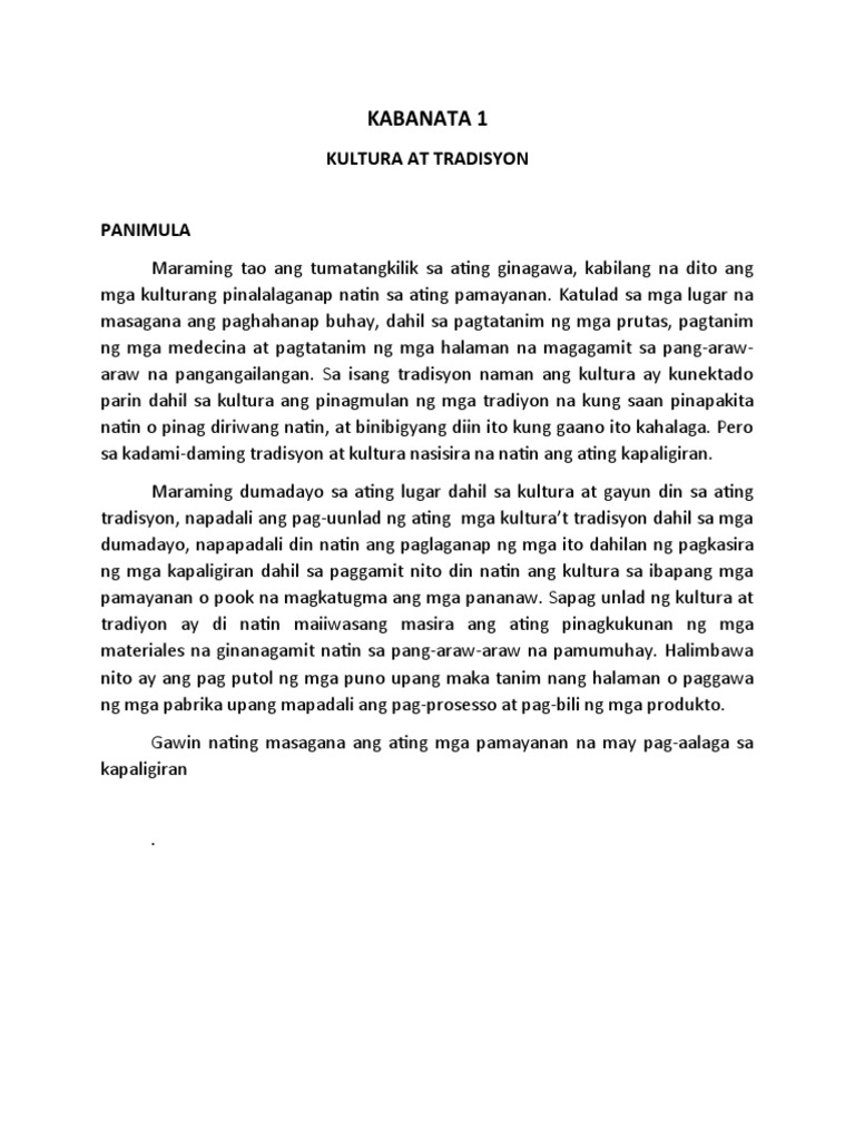 Kabanata 1 | PDF