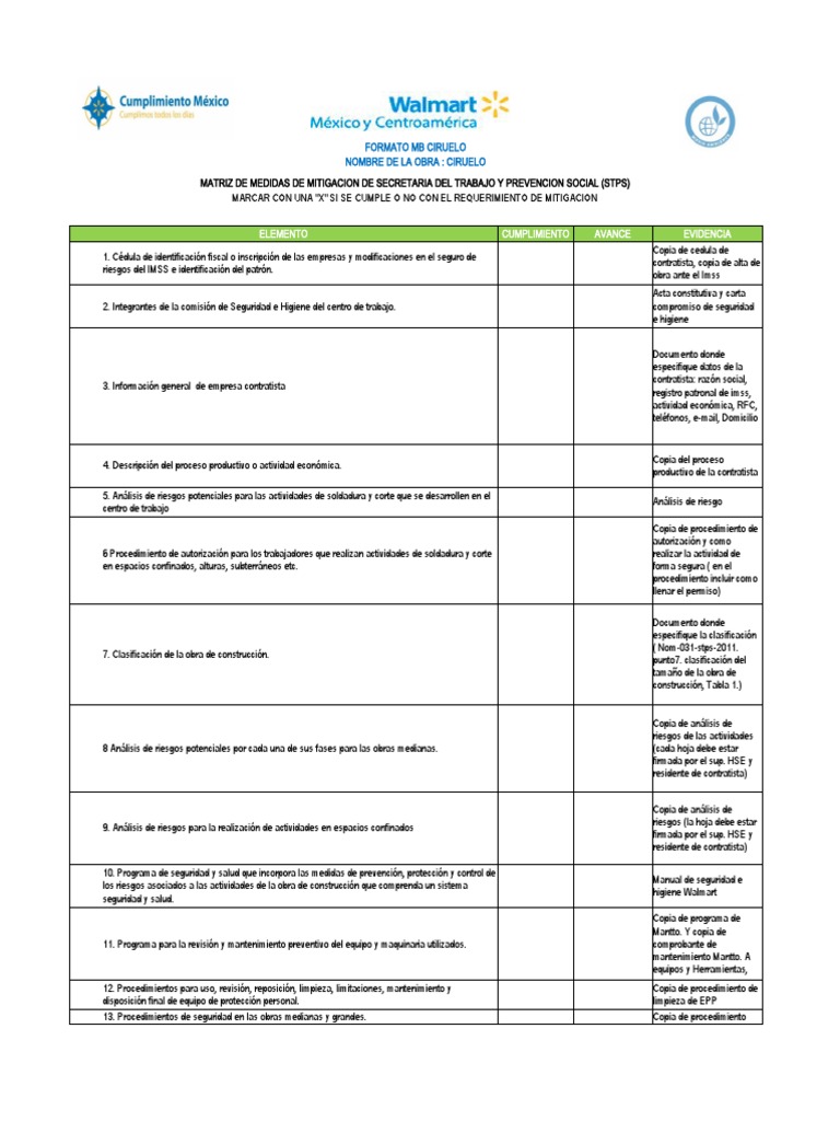 Matriz de Cumplimiento Carpeta STPS | PDF Matriz de Cumplimiento Carpeta STPS | PDF