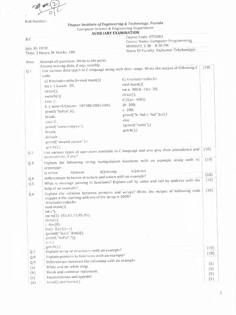 UTA003 | Download Free PDF | Pointer (Computer Programming) | Computer Engineering