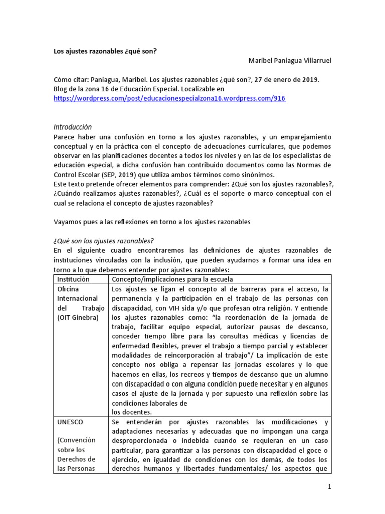 Ajustes Razonables | PDF | Invalidez | Método de enseñanza