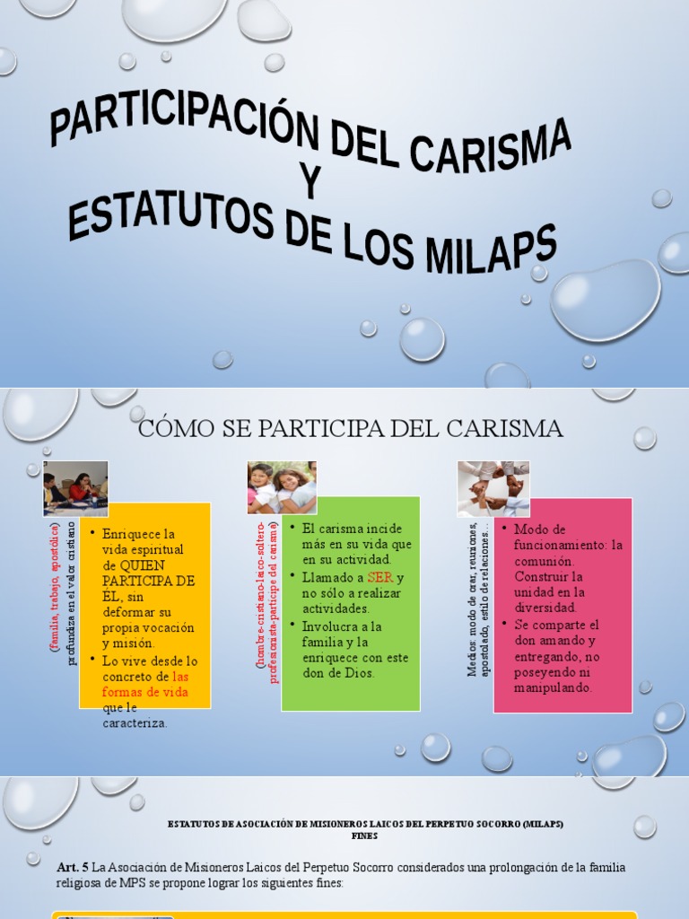 Participación en el Carisma Cristiano | PDF | eucaristía | Cristo (título)