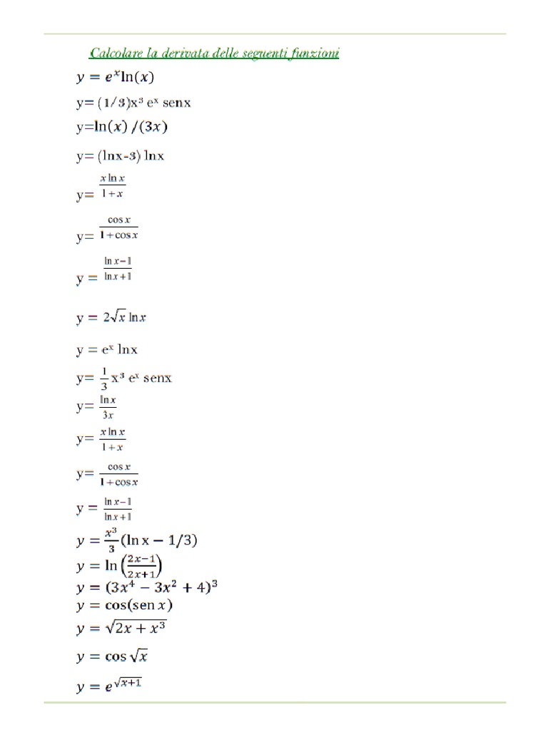 Esercizi Derivate | PDF