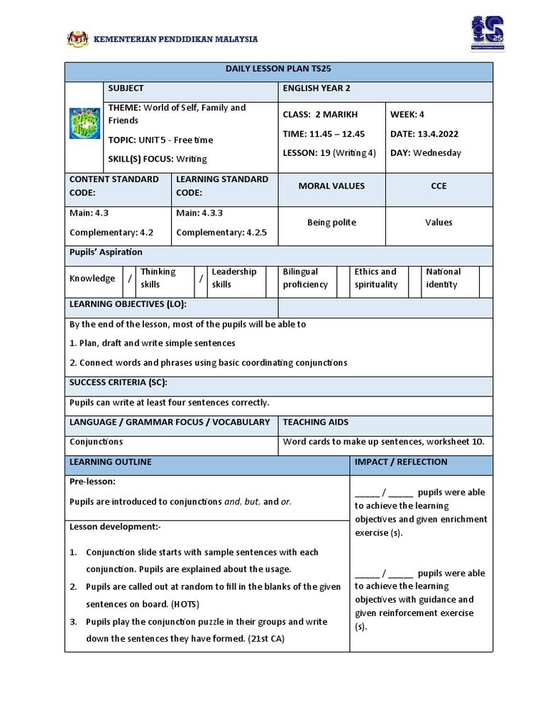 Year 2 | PDF | Lesson Plan | Learning