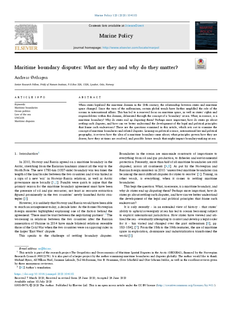 Maritime Boundary Disputes What Are They and Why D | PDF | Territorial ...