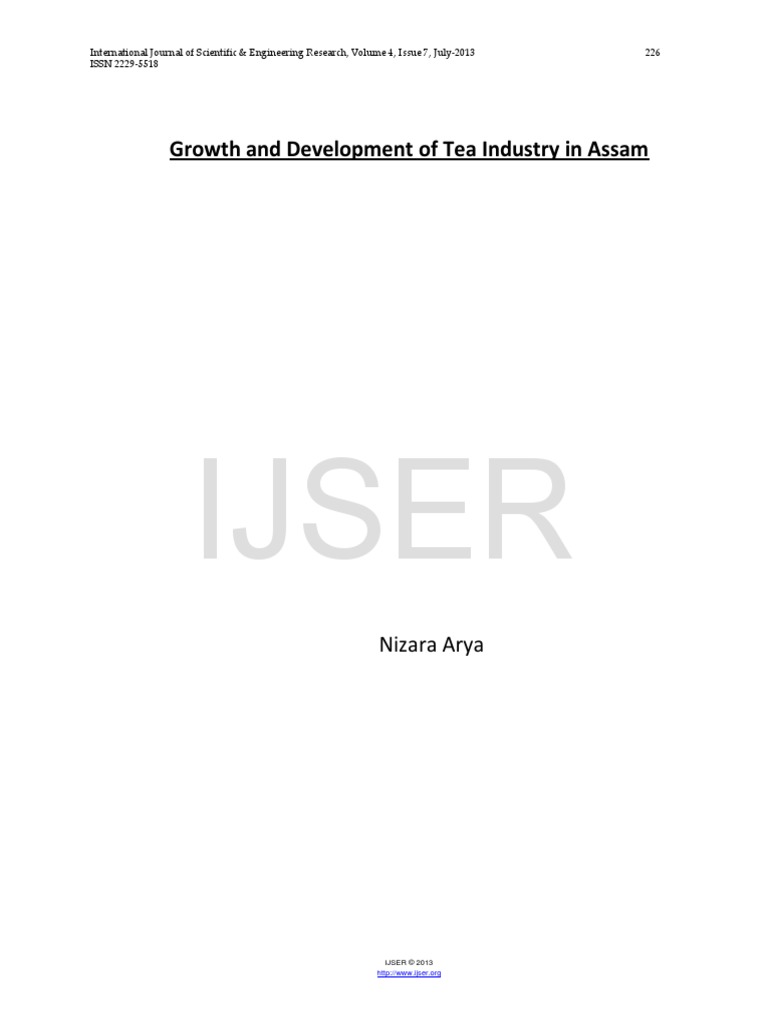 Growth and Development of Tea Industry in Assam | PDF