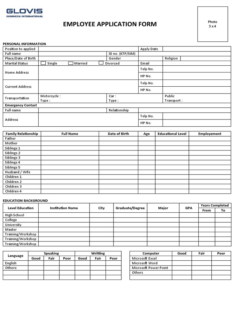 Employee Application Form Overview | PDF | Microsoft | Communication