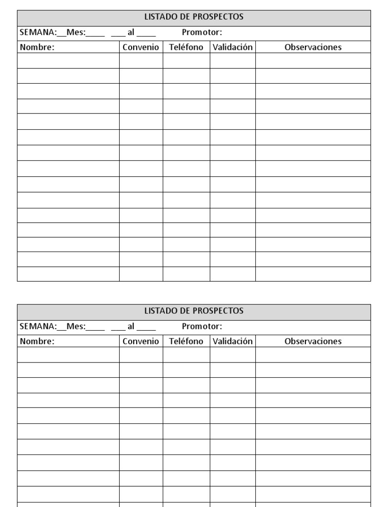 Listado de Prospectos Clientes | PDF