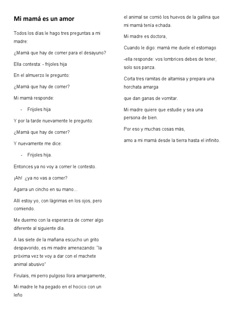 Mi Mamá Es Un Amor | PDF