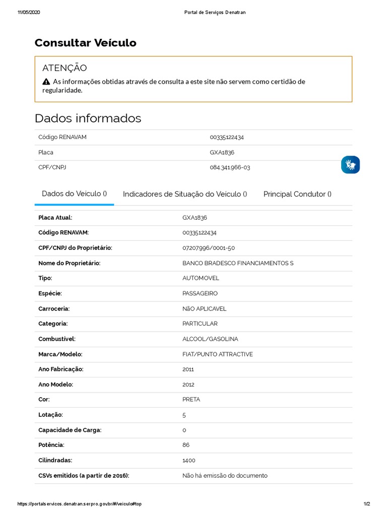 Portal de Serviços Denatran pg1 | PDF | Carro | Veículos