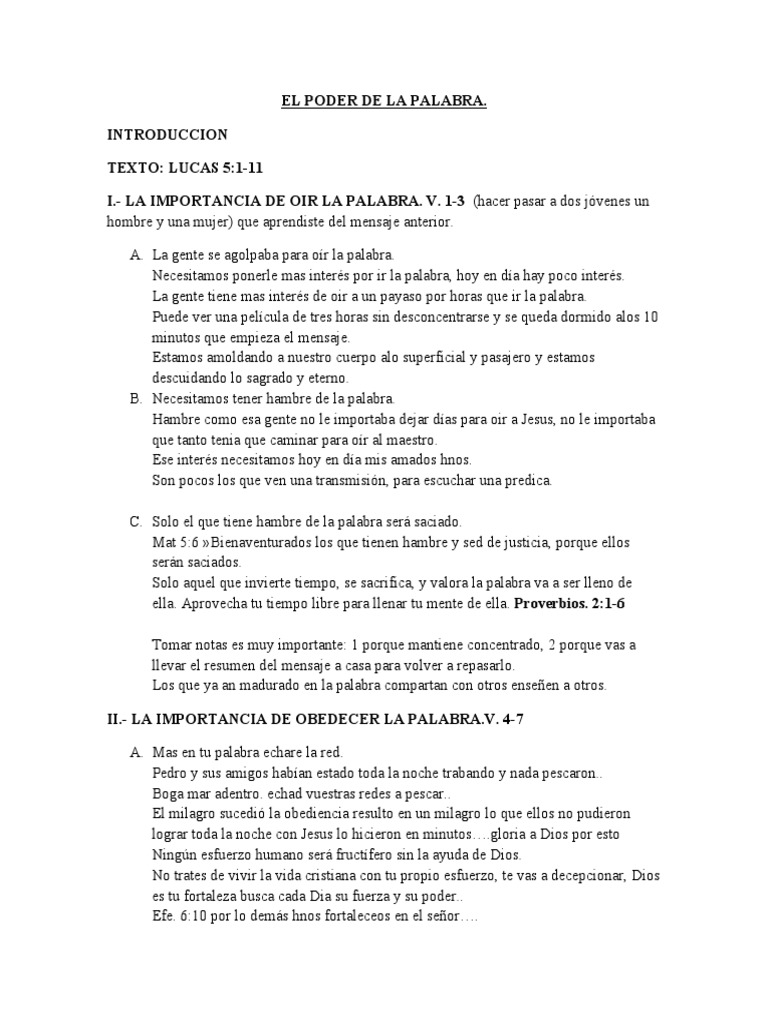 El Poder de La Palabra | PDF | Jesús | Pecado