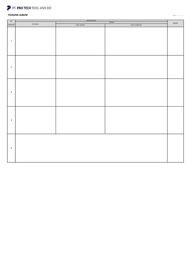 Tooling Album and Control List | PDF