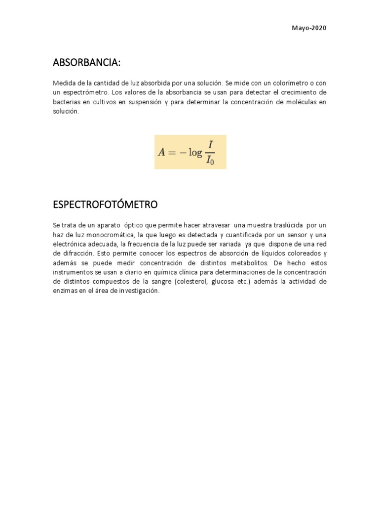 Absorbancia | PDF