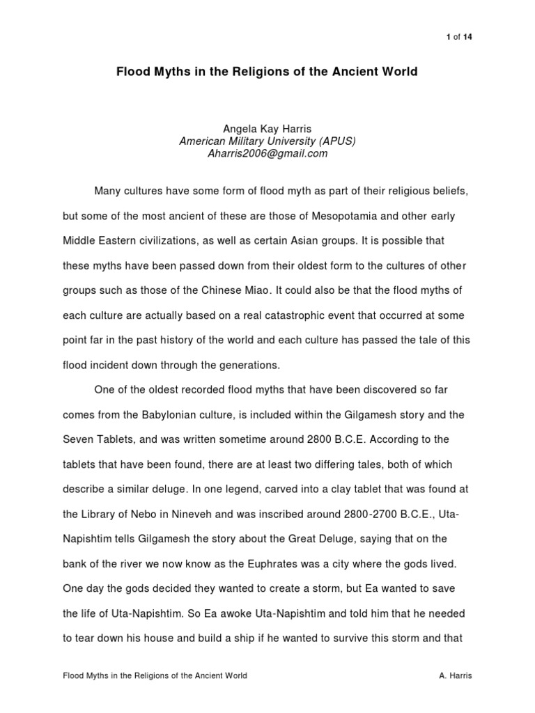 Flood Myths in The Religions of The Anci | PDF | Flood Myth | Genesis ...