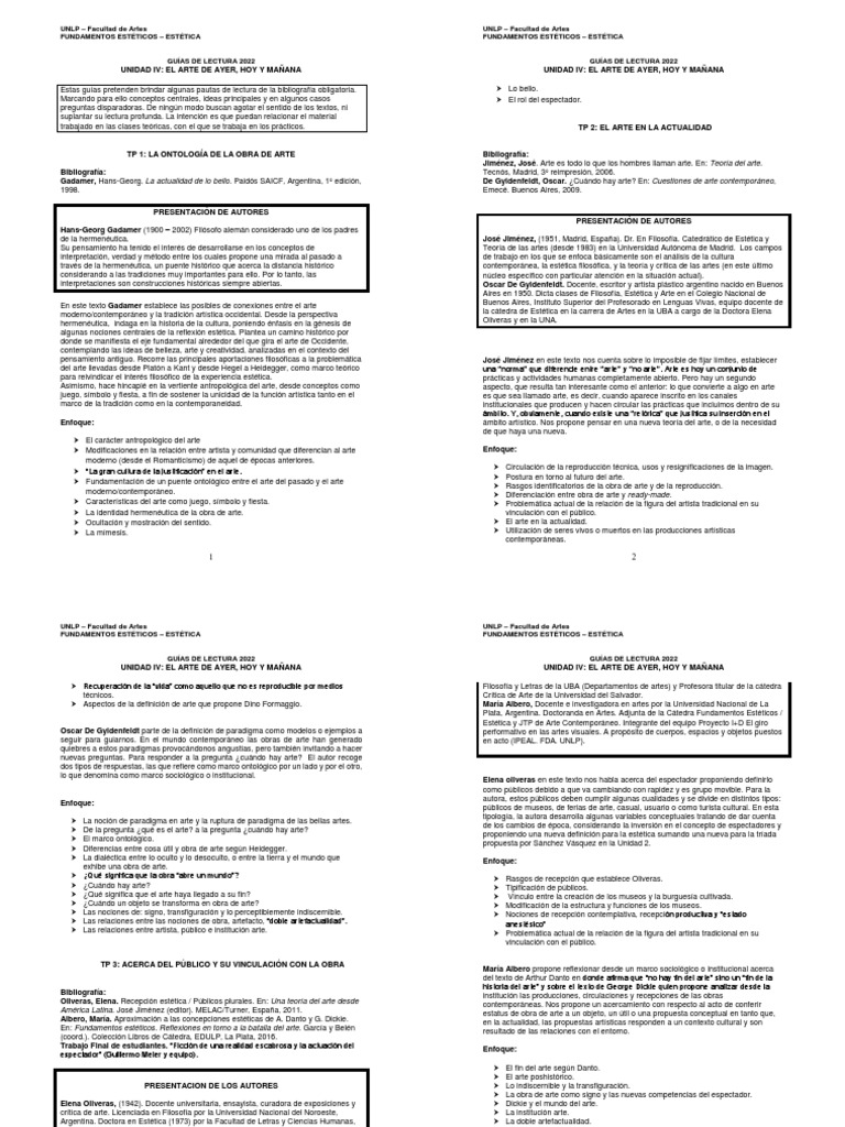 0.guías de Lectura Unidad 4 | PDF