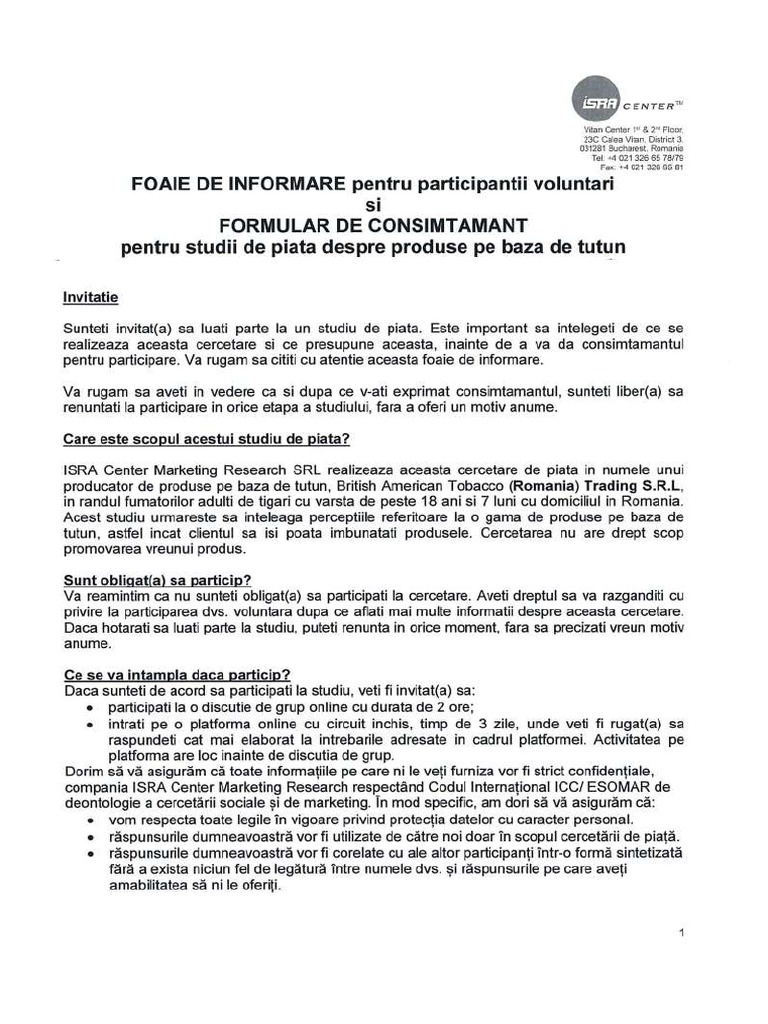 Acord de Participare | PDF