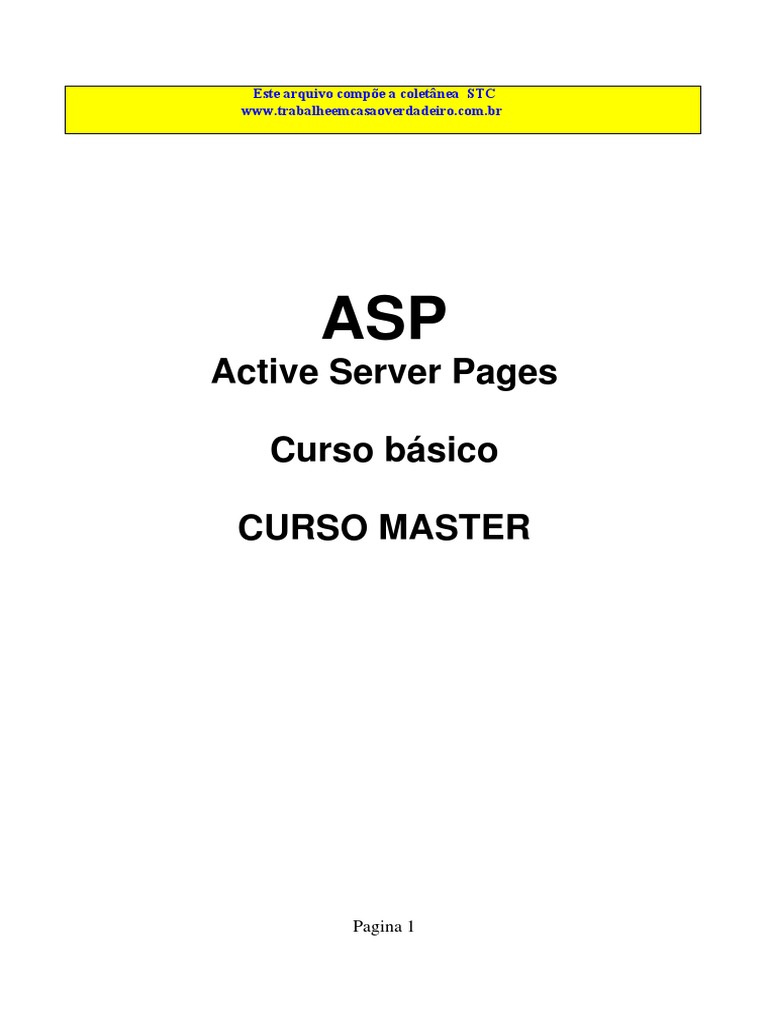 Curso - ASP - Basico | PDF | Linguagem de script | Rede mundial de ... Curso - ASP - Basico | PDF | Linguagem de script | Rede mundial de ...